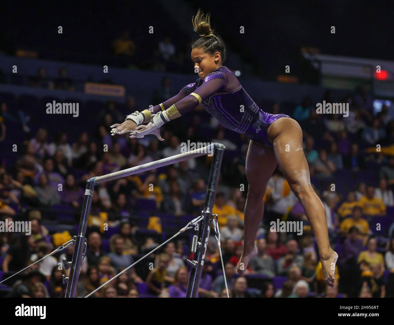 December 3, 2021: LSU's Haleigh Bryant performs on the uneven parallel ...