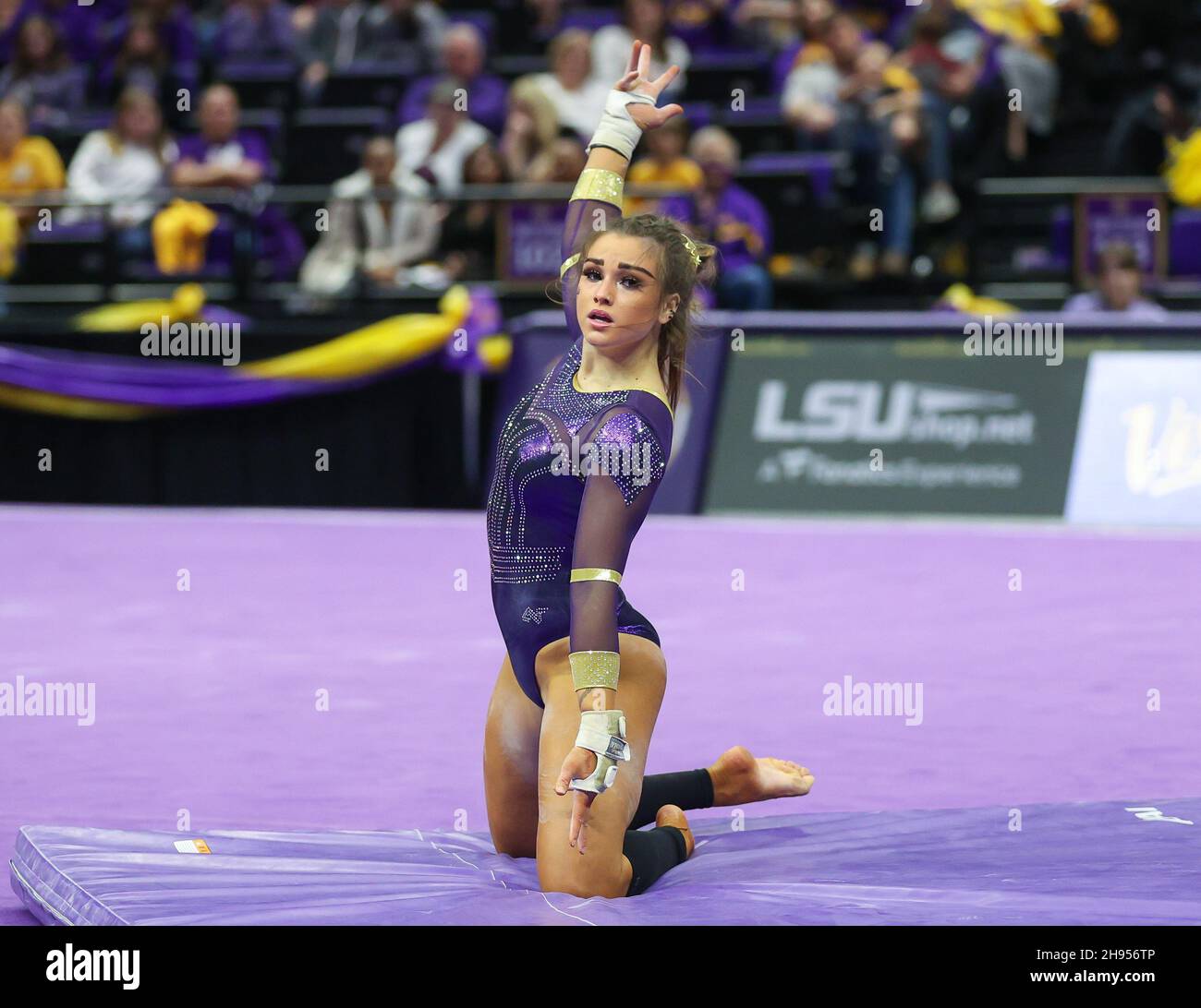 December 3, 2021: LSU women's gymnast KJ Johnson performs her floor ...