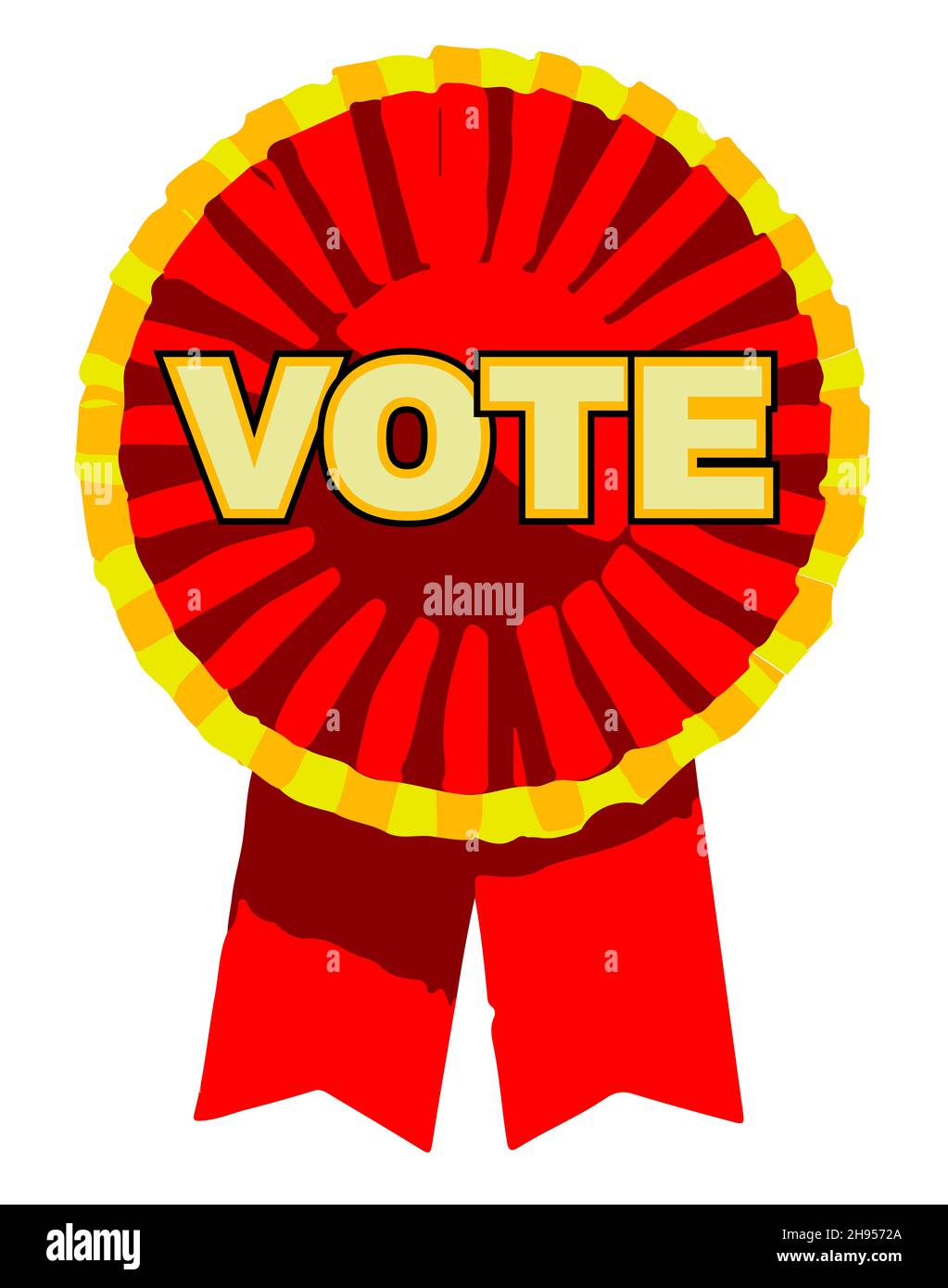 A vote red rosette isolated on a white background Stock Photo - Alamy