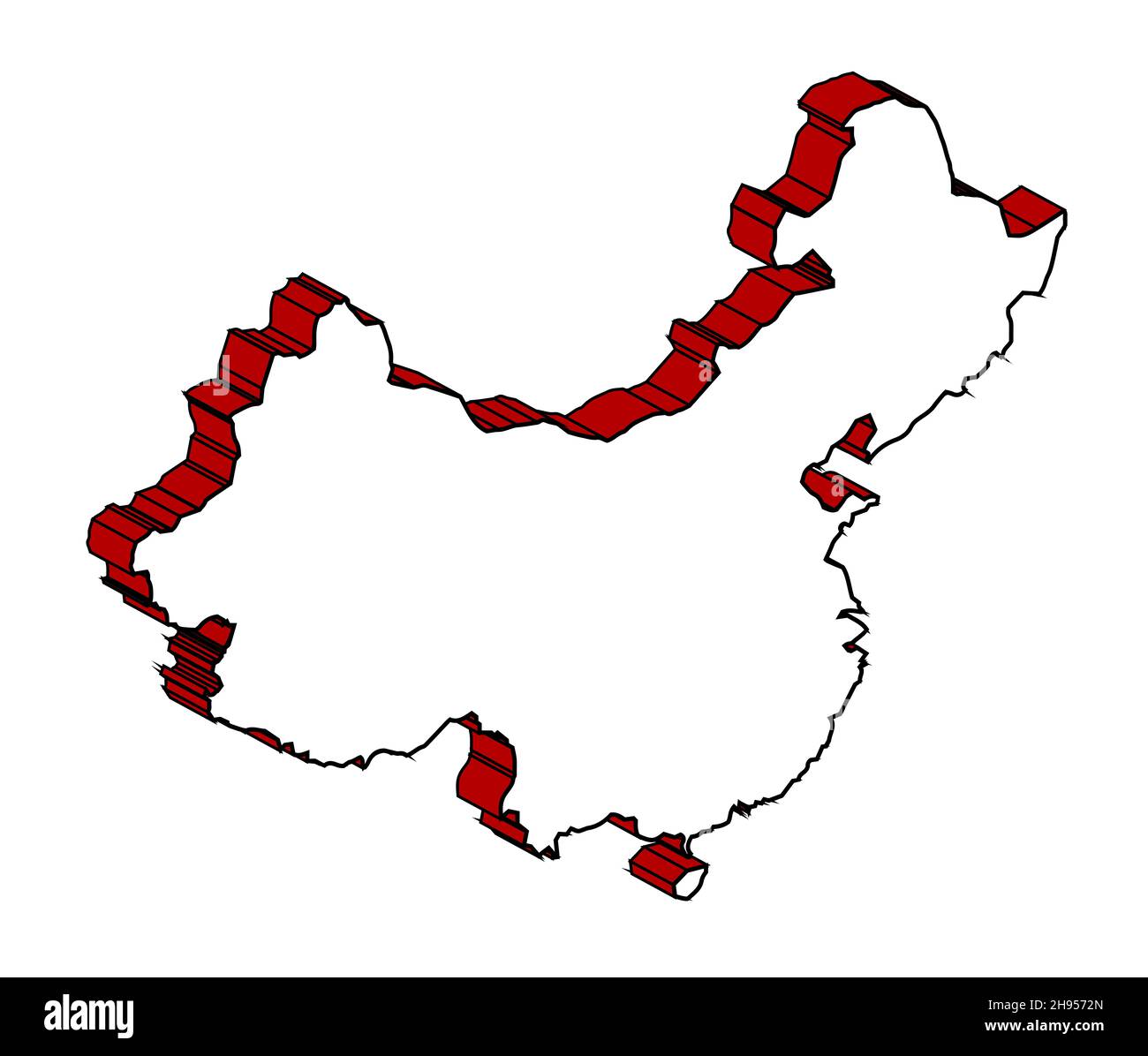 China map illustration Cut Out Stock Images & Pictures - Alamy