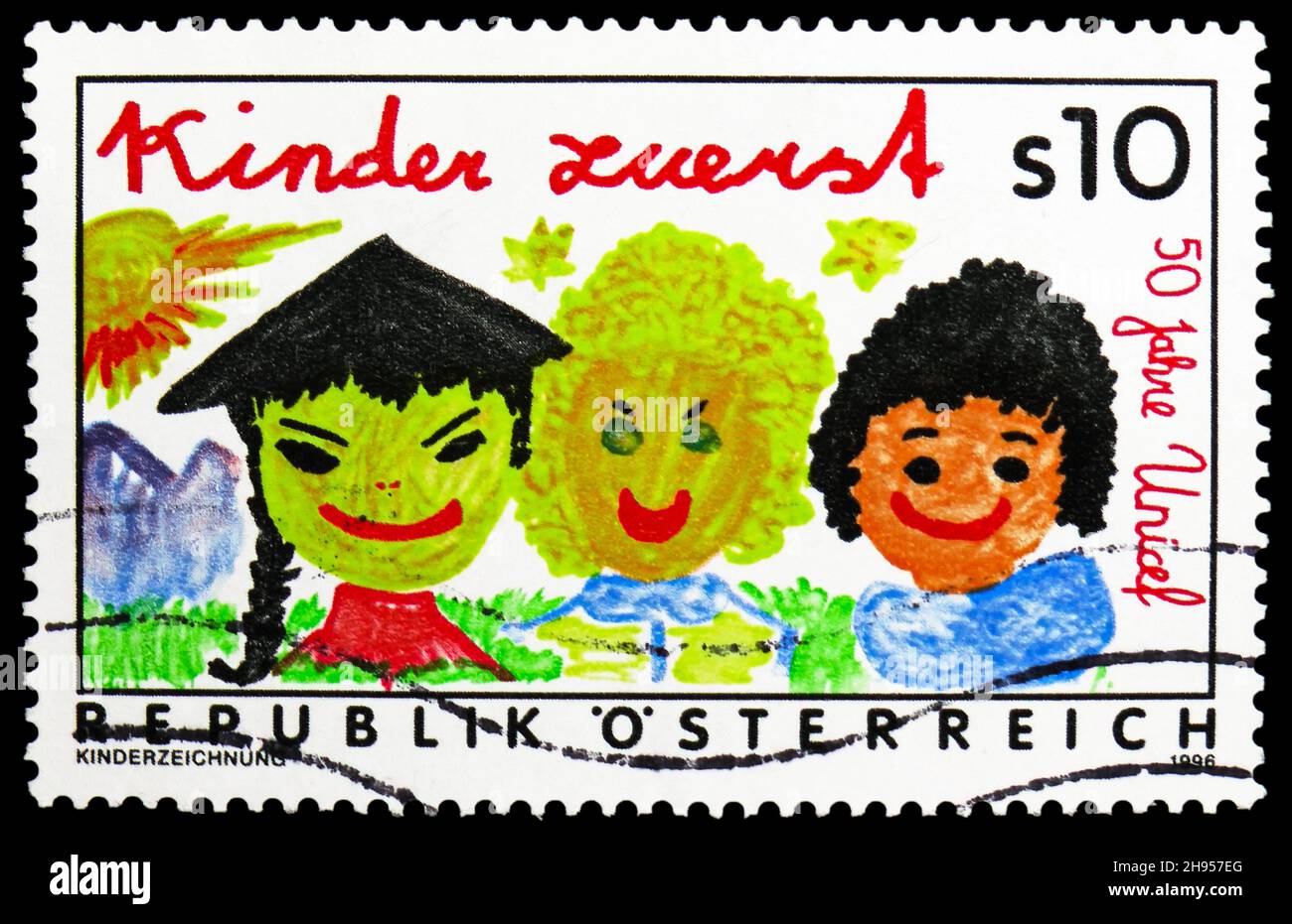MOSCOW, RUSSIA - OCTOBER 24, 2021: Postage stamp printed in Austria ...