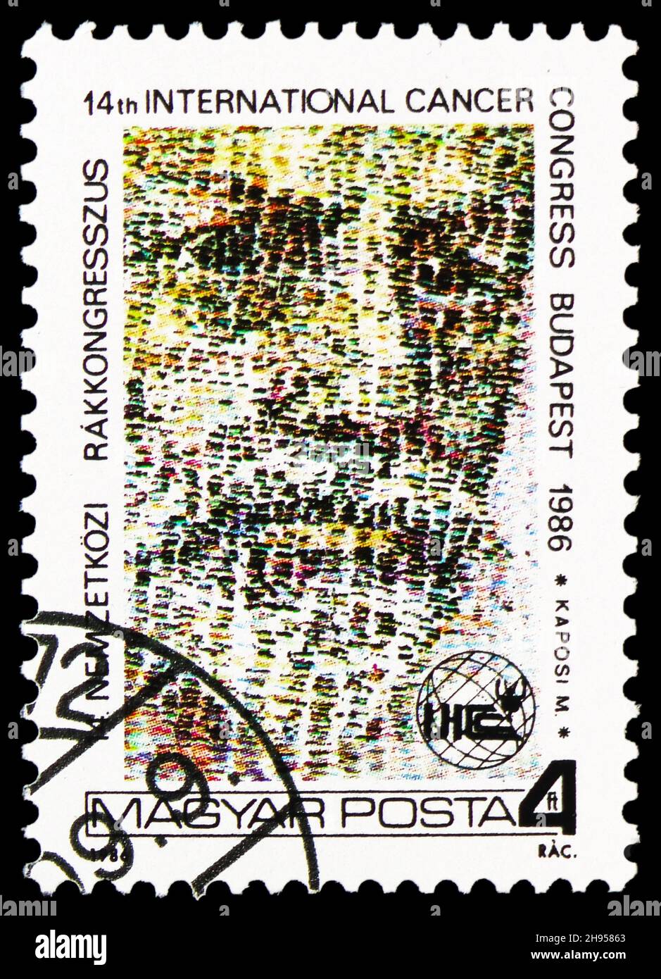 MOSCOW, RUSSIA - OCTOBER 24, 2021: Postage stamp printed in Hungary ...