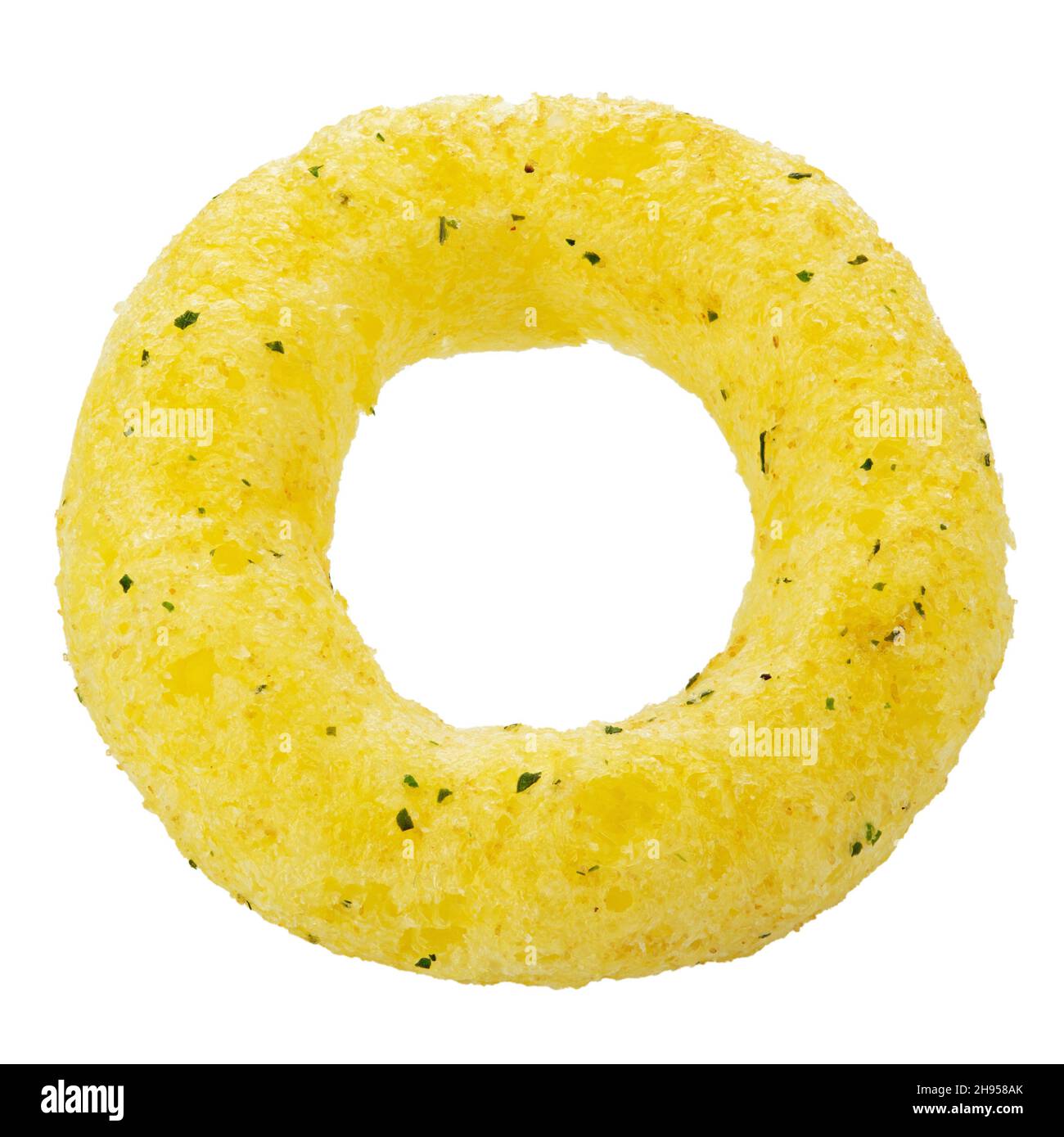 Beer snacks. Corn rings sticks with cheese and green onion flavor ...