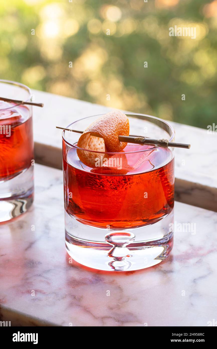 Negroni With Giant Ice Ball