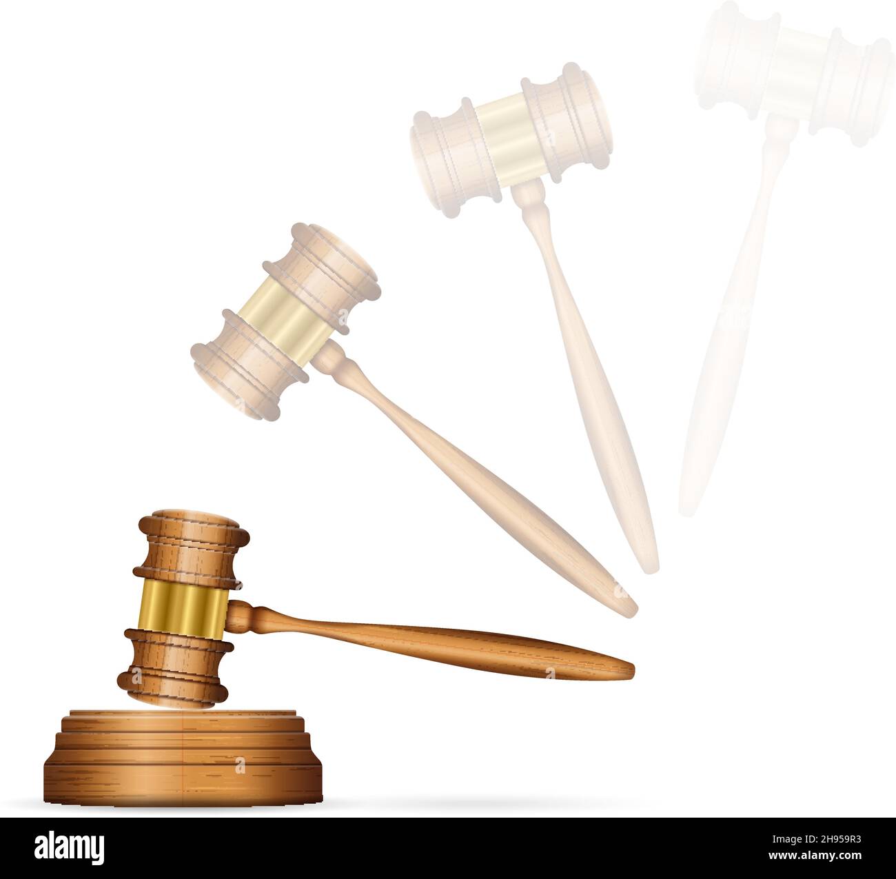 Gavel on a white background. Vector illustration Stock Vector Image ...
