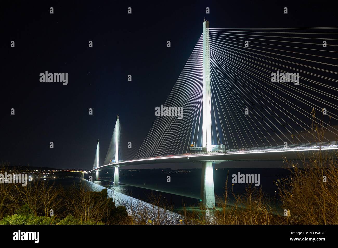 Queensferry Crossing across the Firth of Forth Scotland pictured at ...