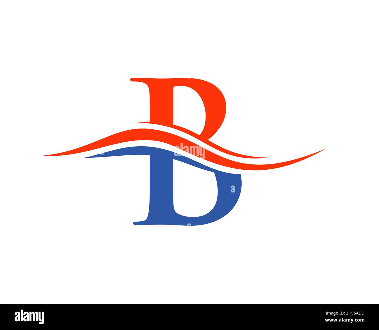 Water Wave B Logo Vector. Letter B logo design. Monogram B Logo ...