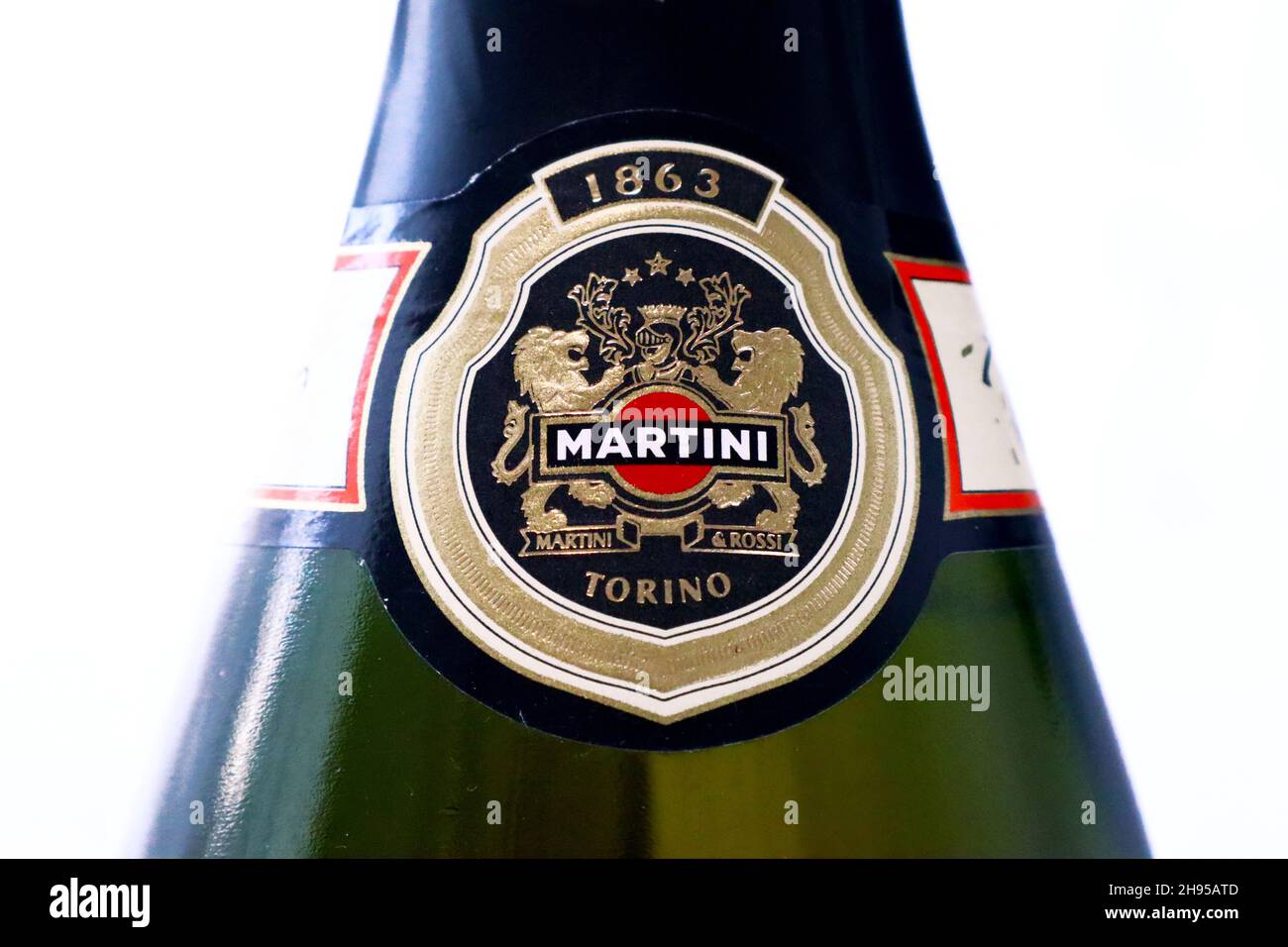 MARTINI Italian Sparkling Wine Spumante Label Stock Photo - Alamy