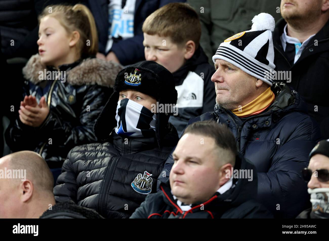 Newcastle united fans in the stands at st james park hi-res stock ...