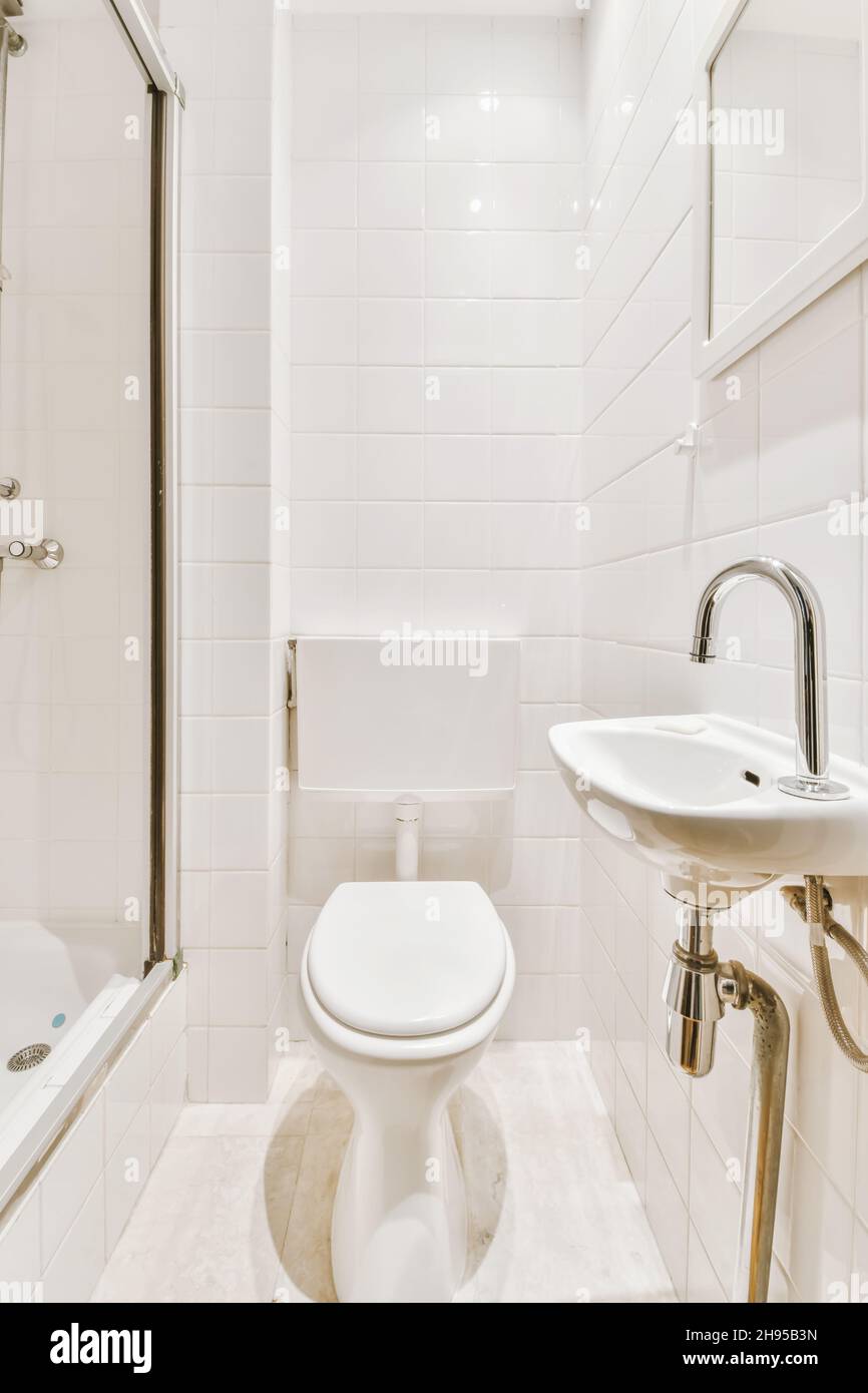 Beatiful interior of restroom in pretty house Stock Photo - Alamy