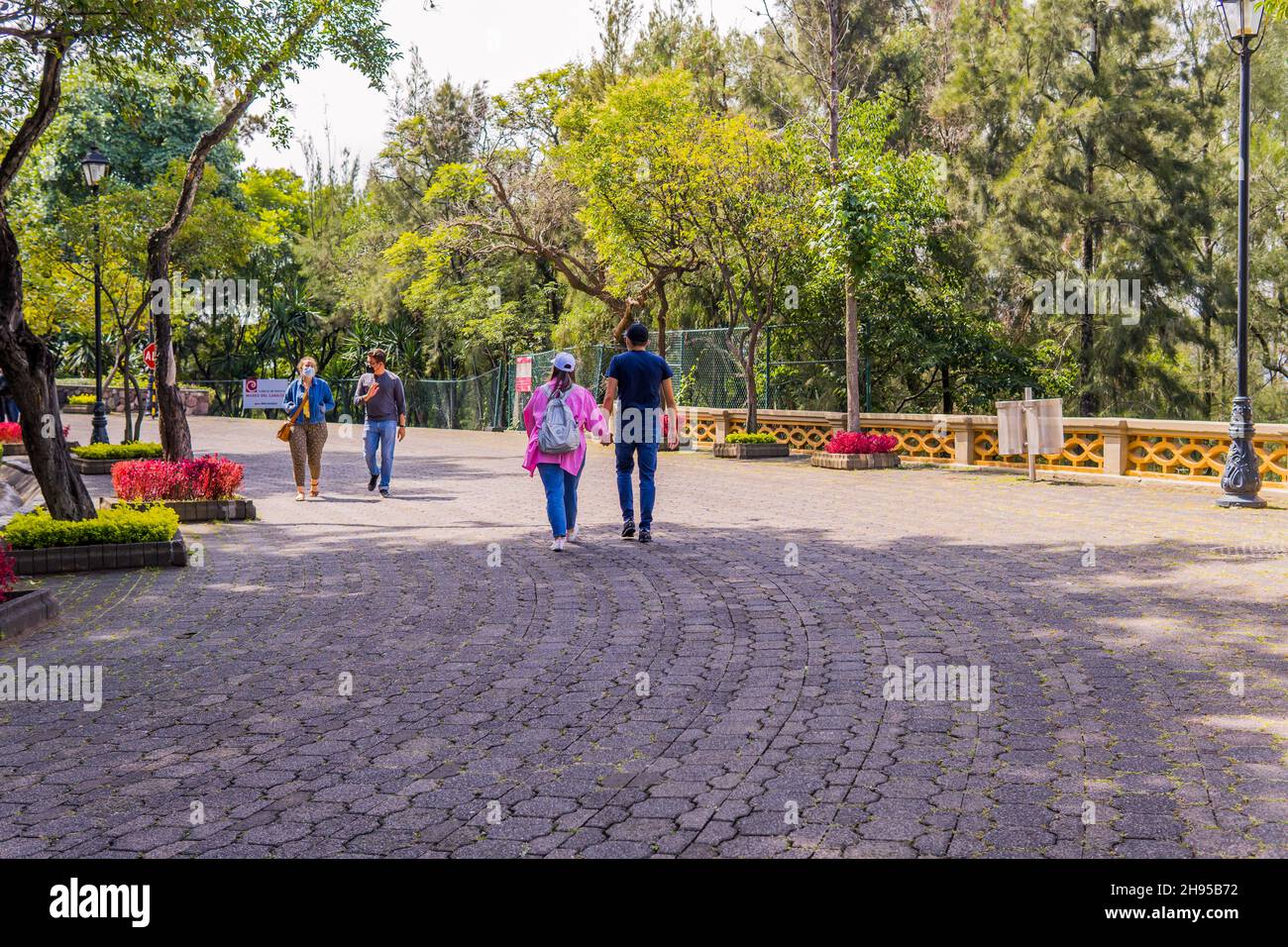 MEXICO CITY, MEXICO - Aug 30, 2021: A beautiful shot of people walking ...