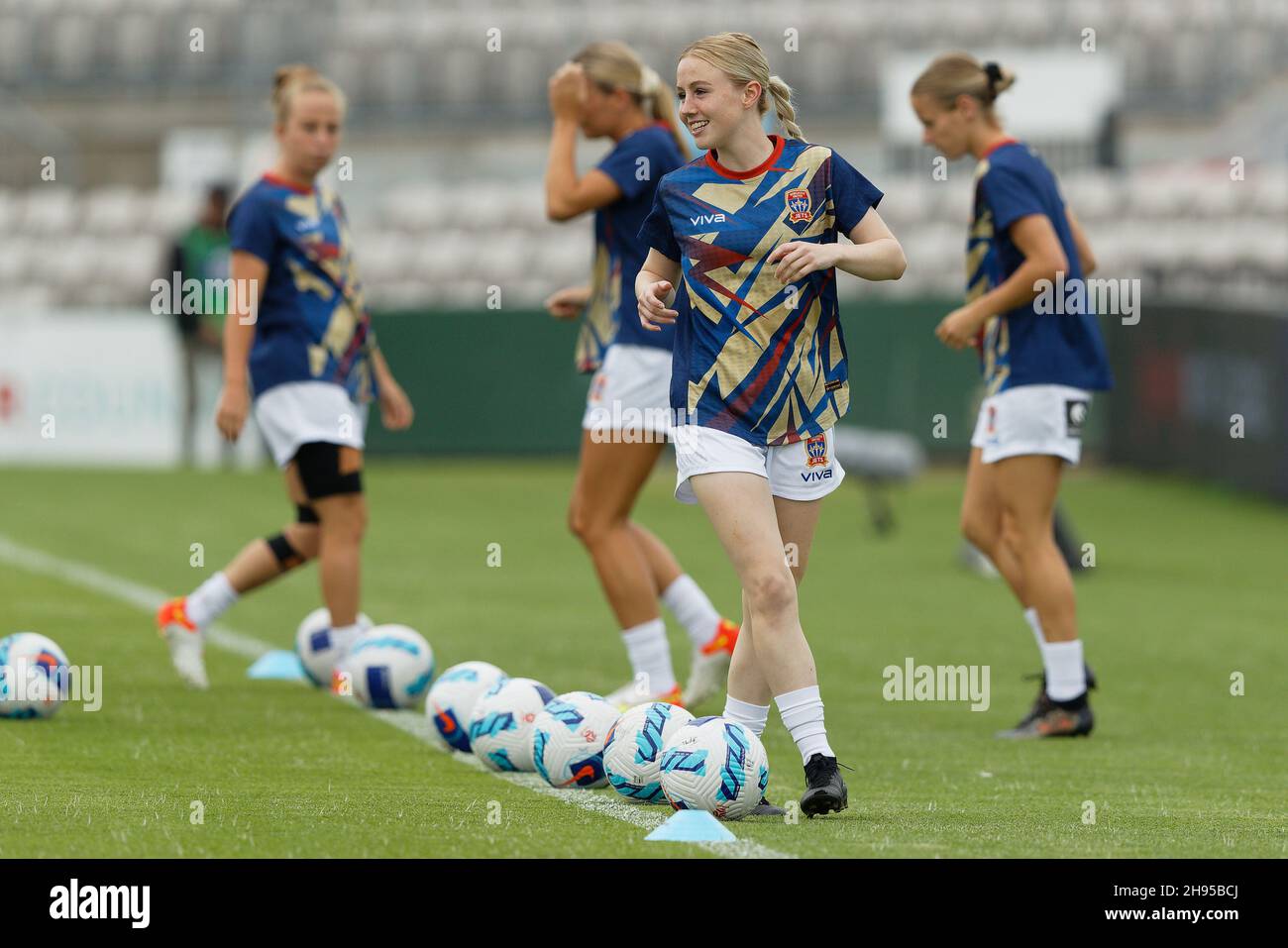 Bethany Gordon from the Newcastle Jets practices before the A-League ...