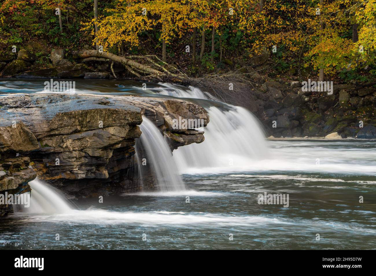 Valley Falls State Park near Fairmont in West Virginia on a colorful ...