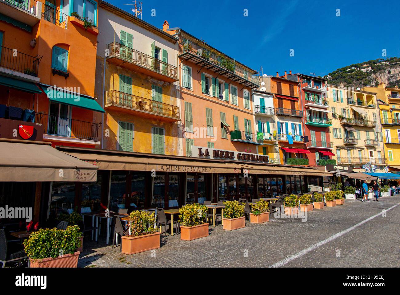 The pretty village of Villefranche-sur-mer in the south of France Stock ...