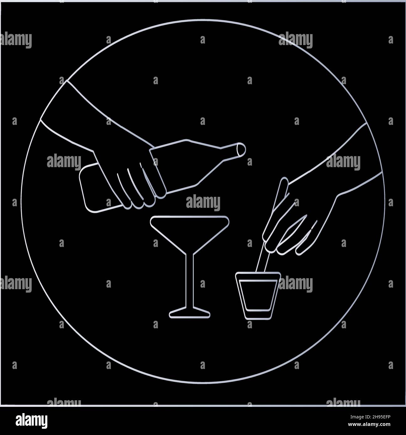 Black and white vector illustration hand drawing line. Hands of the ...