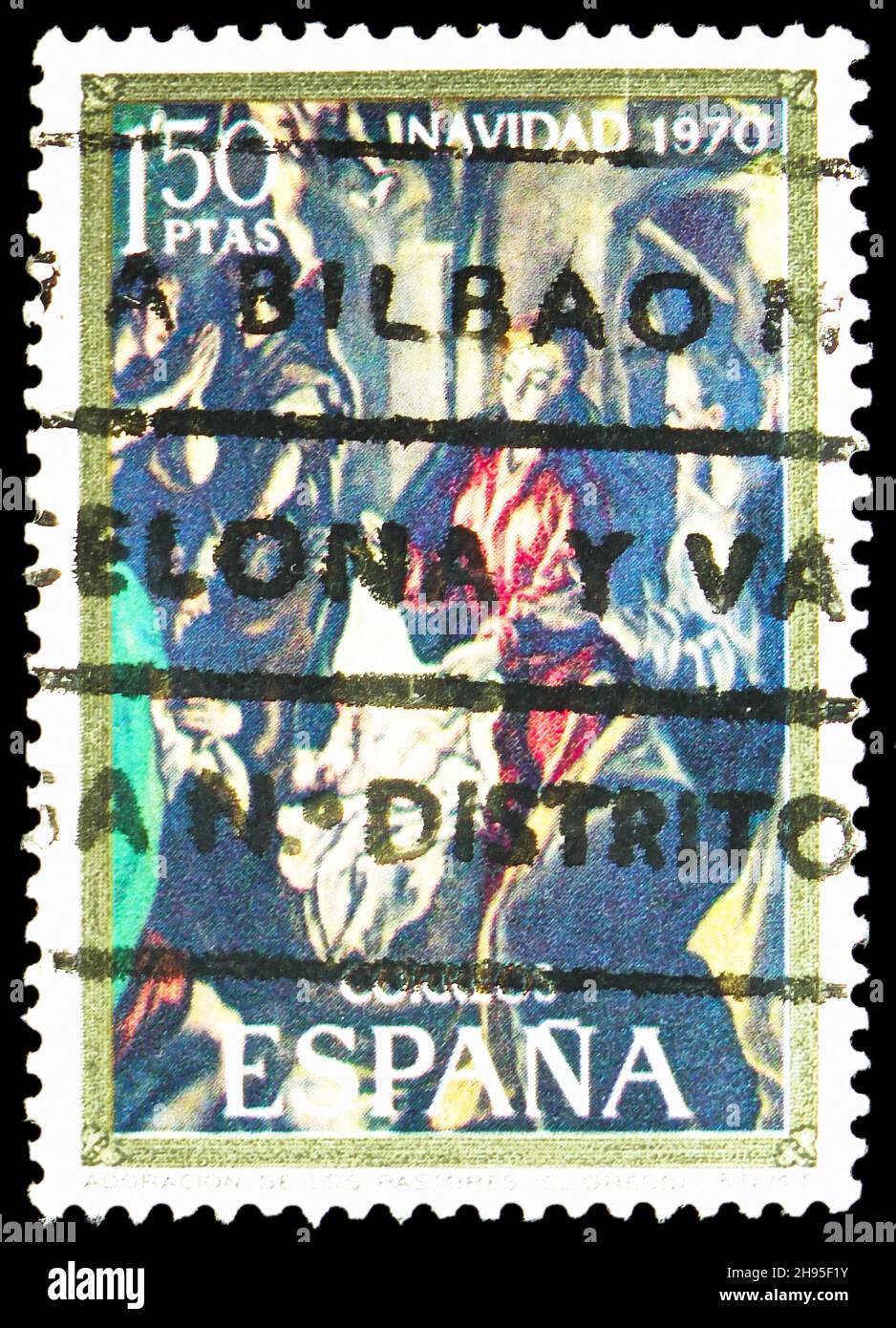 MOSCOW, RUSSIA - OCTOBER 24, 2021: Postage stamp printed in Spain shows ...