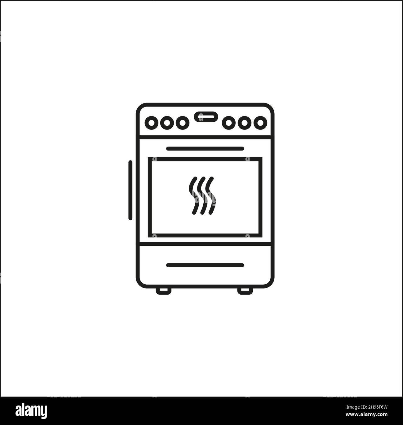 cooker line art vector icon on white background eps Stock Vector Image ...