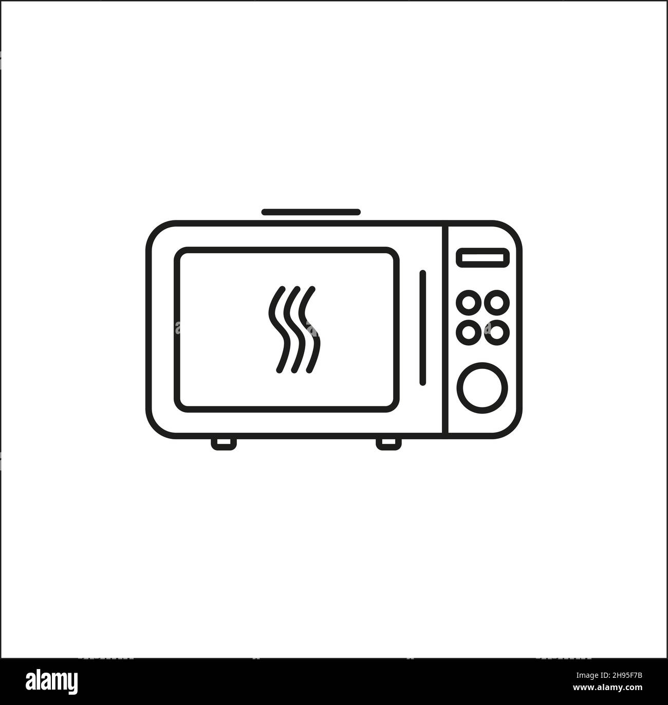 microwave line art vector icon on white background eps Stock Vector ...