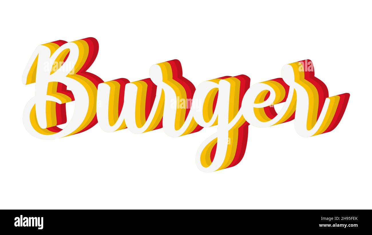 burger banner typography design. Vector illustration eps Stock Vector ...