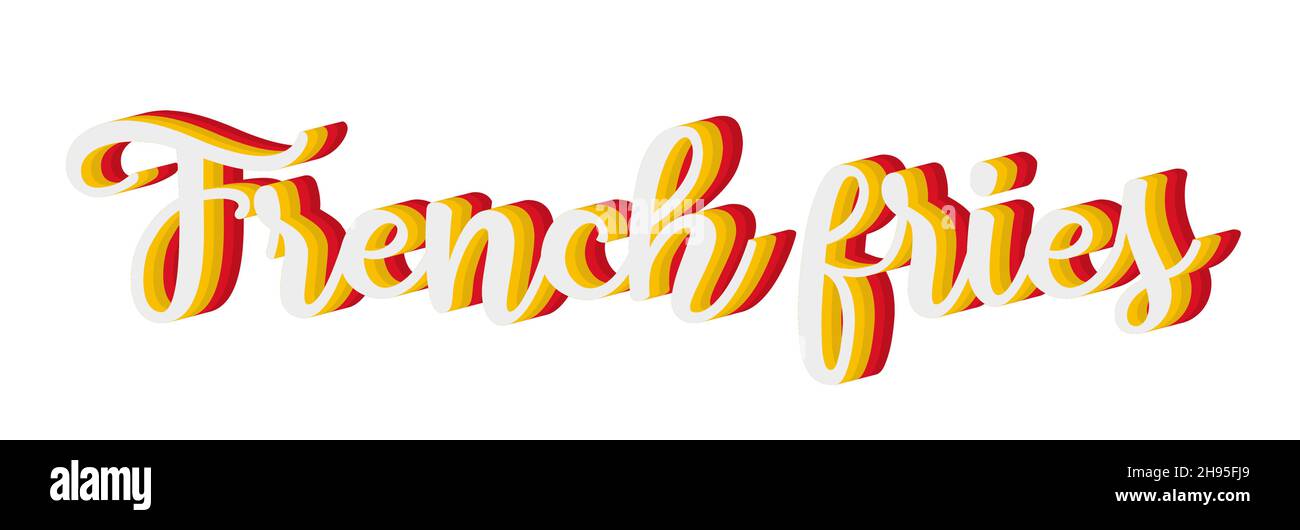 French fries typography design. Vector illustration. eps Stock Vector ...