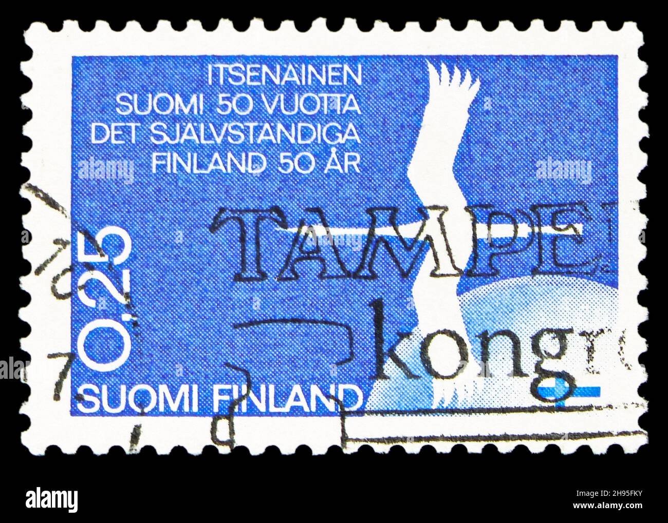 MOSCOW, RUSSIA - OCTOBER 24, 2021: Postage stamp printed in Finland ...