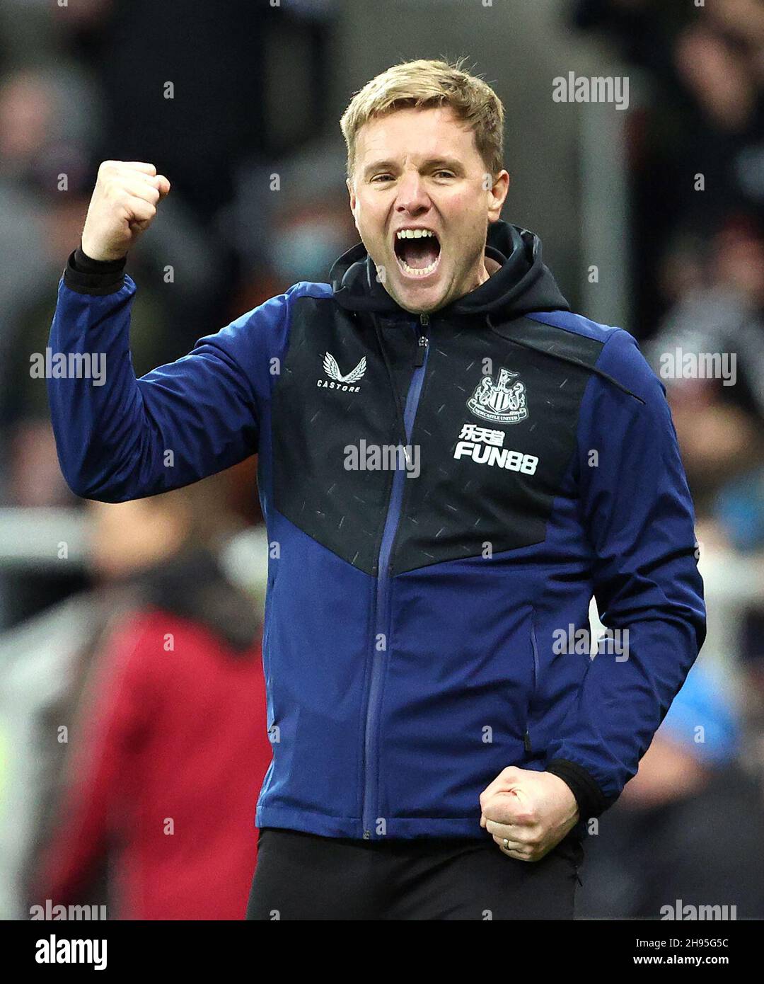 Newcastle United manager Eddie Howe celebrates the win at the final ...