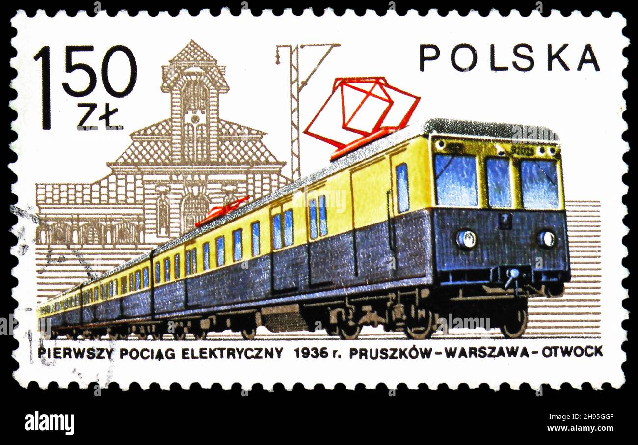 MOSCOW, RUSSIA - OCTOBER 24, 2021: Postage stamp printed in Poland ...