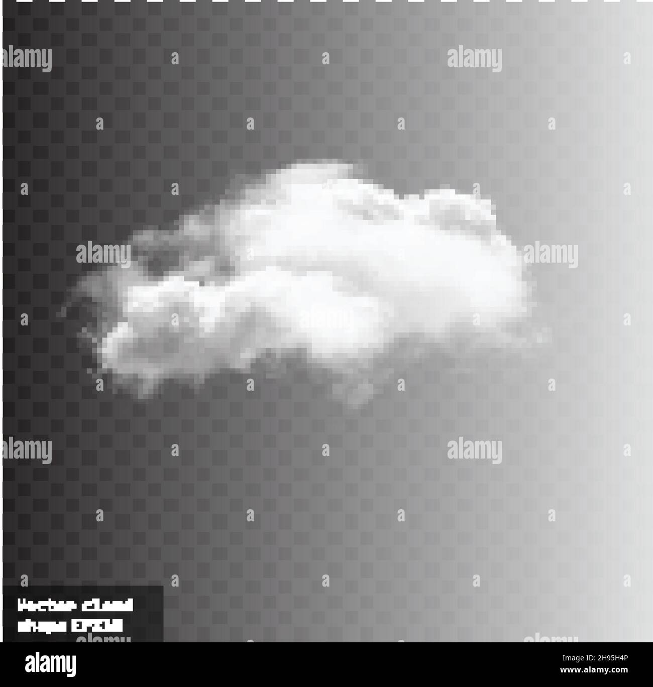 Cloud vector shape illustration, realistic white fluffy cloud isolated over transparent ...