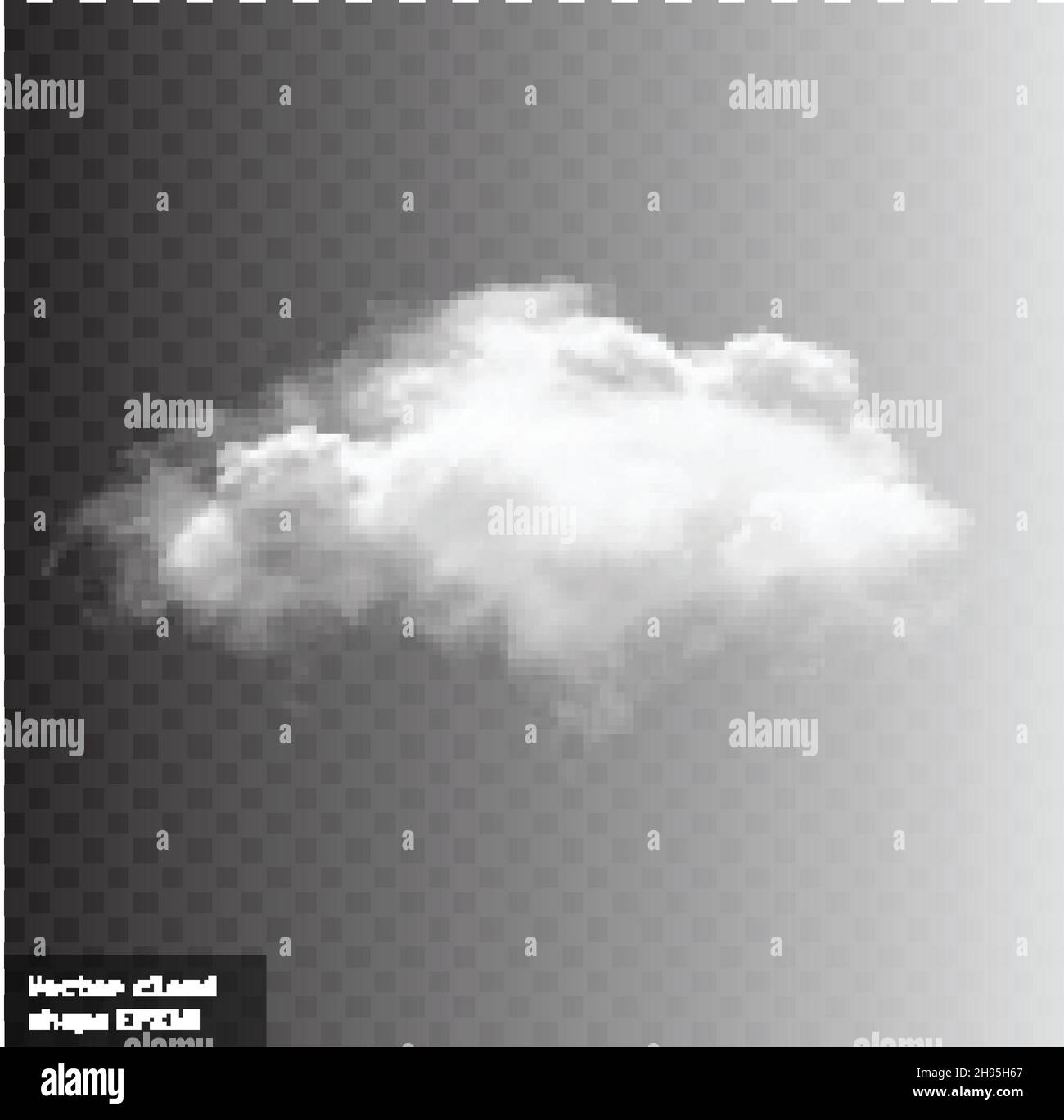 Cloud vector shape illustration, realistic white fluffy cloud isolated over transparent ...