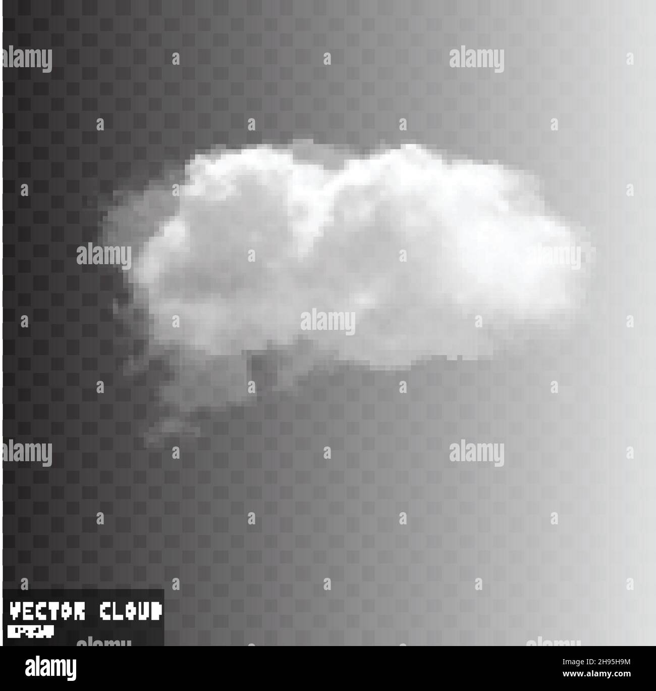 Cloud vector shape illustration, single vector cloud isolated over ...