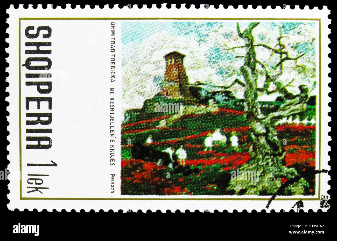 MOSCOW, RUSSIA - OCTOBER 24, 2021: Postage stamp printed in Albania ...