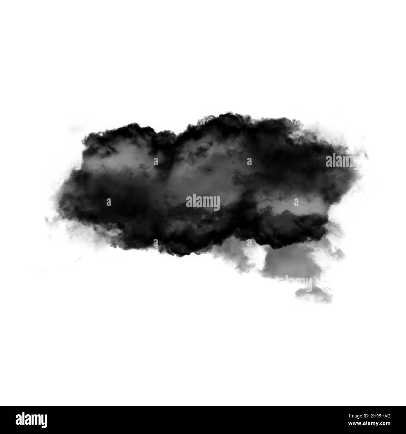 Black cloud of smoke isolated over white background 3D illustration ...