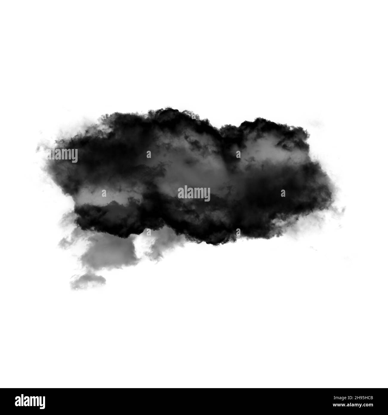 Black cloud of smoke isolated over white background 3D illustration ...