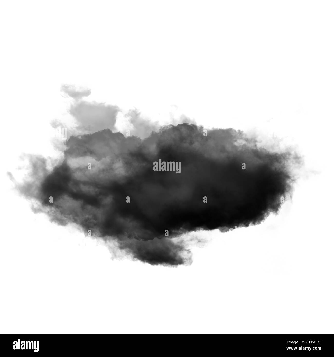 Black cloud of smoke isolated over white background 3D illustration ...