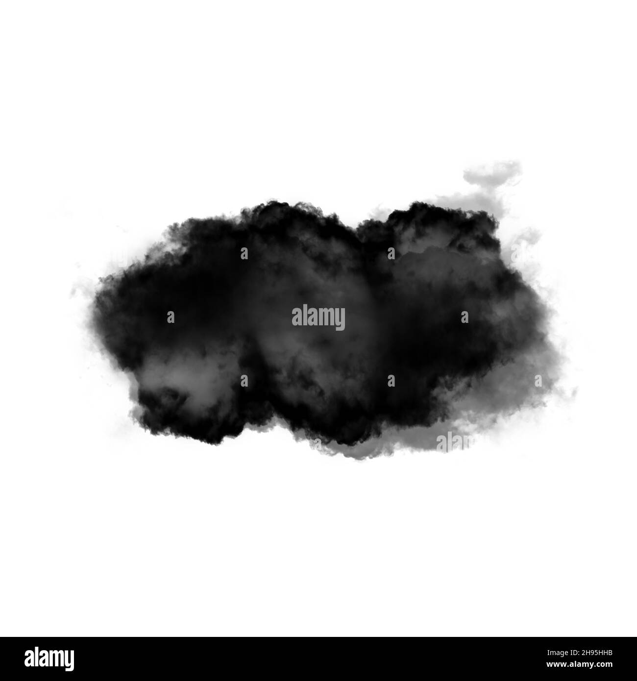 Black cloud of smoke isolated over white background 3D illustration ...