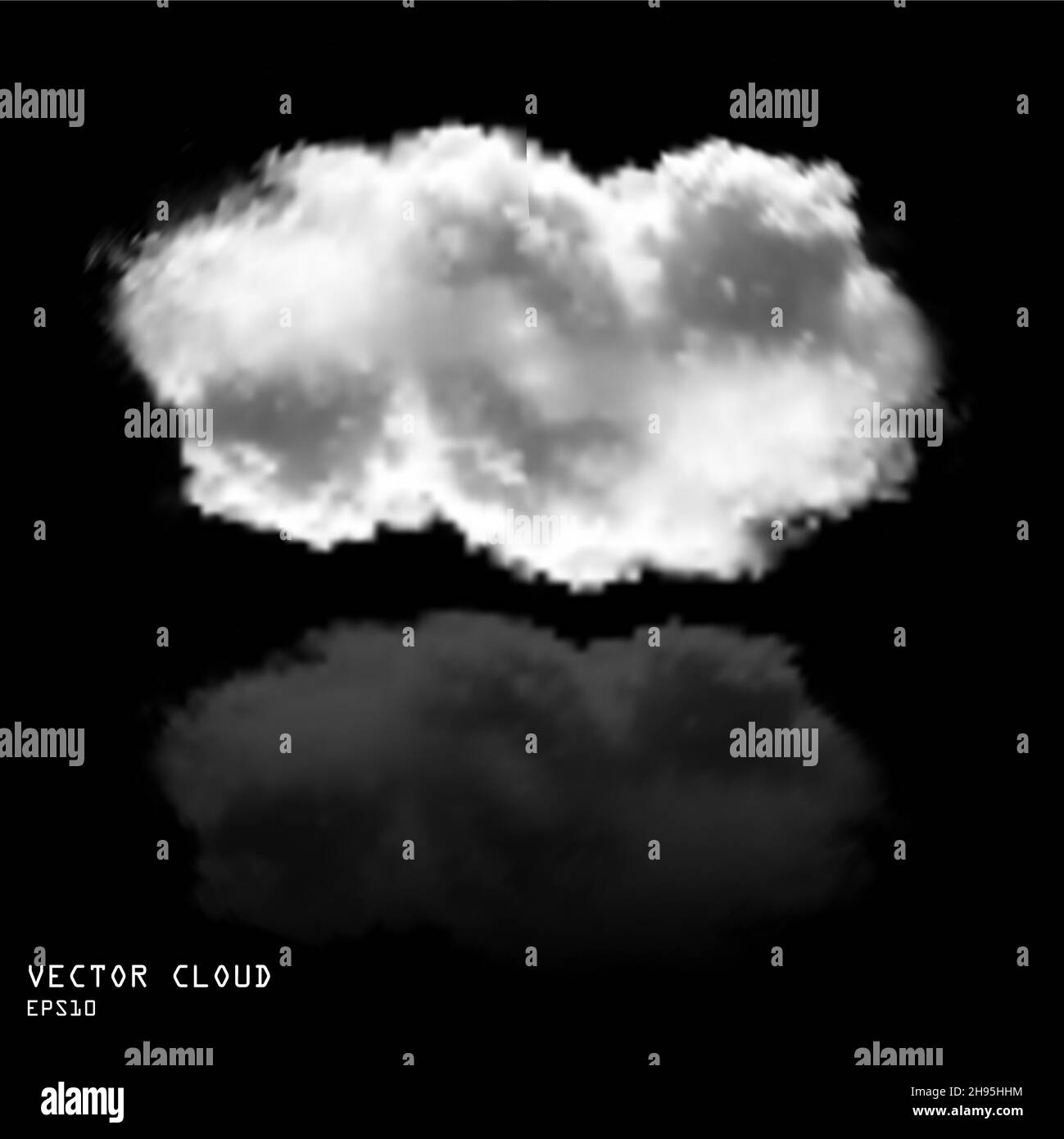 Clouds vector realistic cloud shape illustration, white fluffy cloud ...