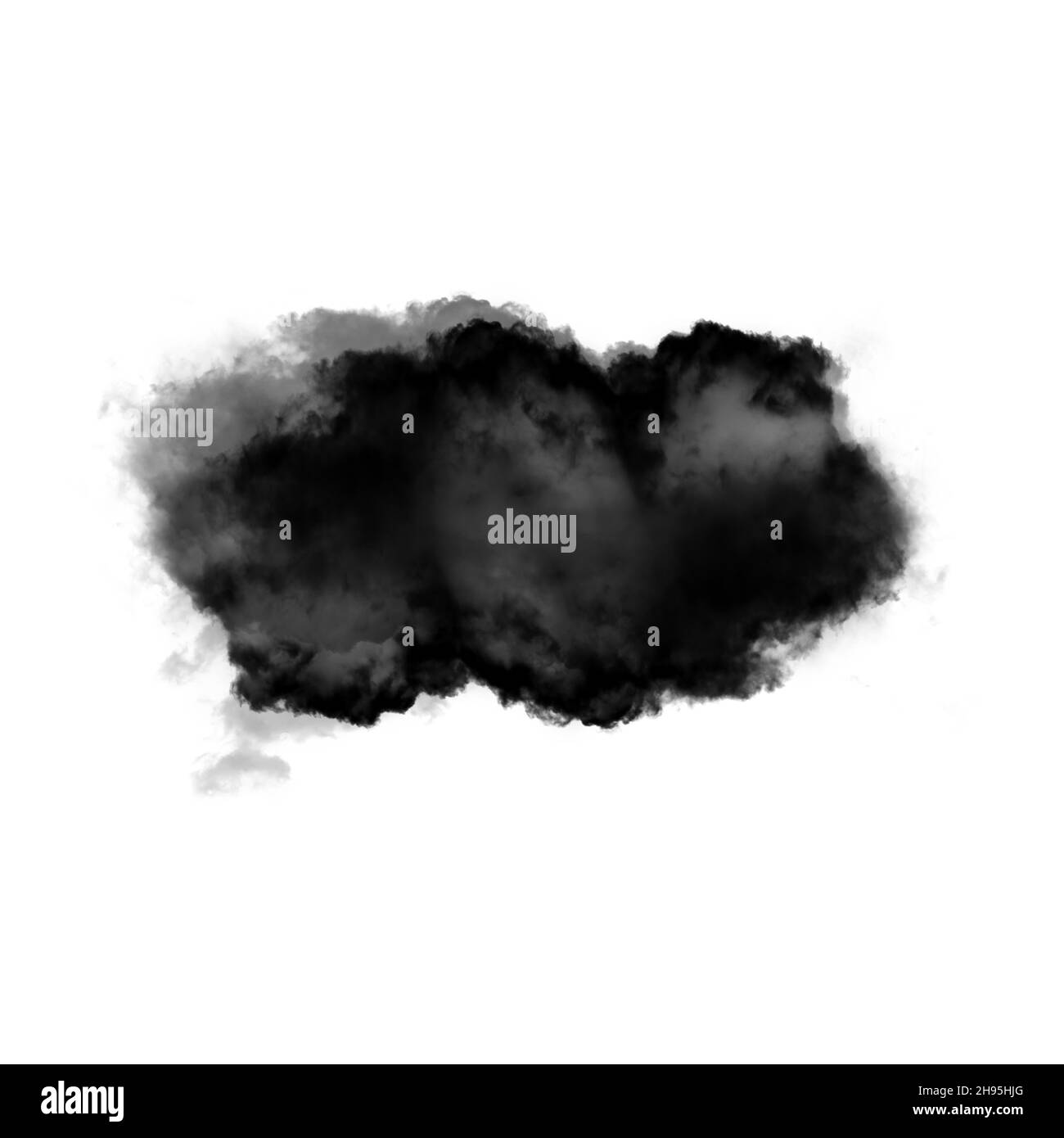 Black cloud of smoke isolated over white background 3D illustration ...