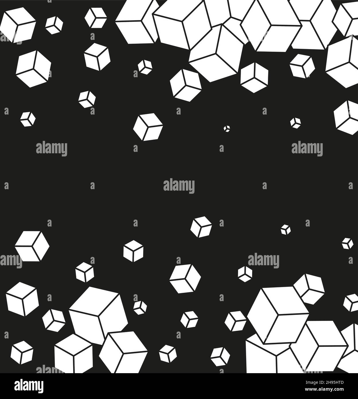 Vector abstract background with cube cell. Modern technology illustration with square mesh ...