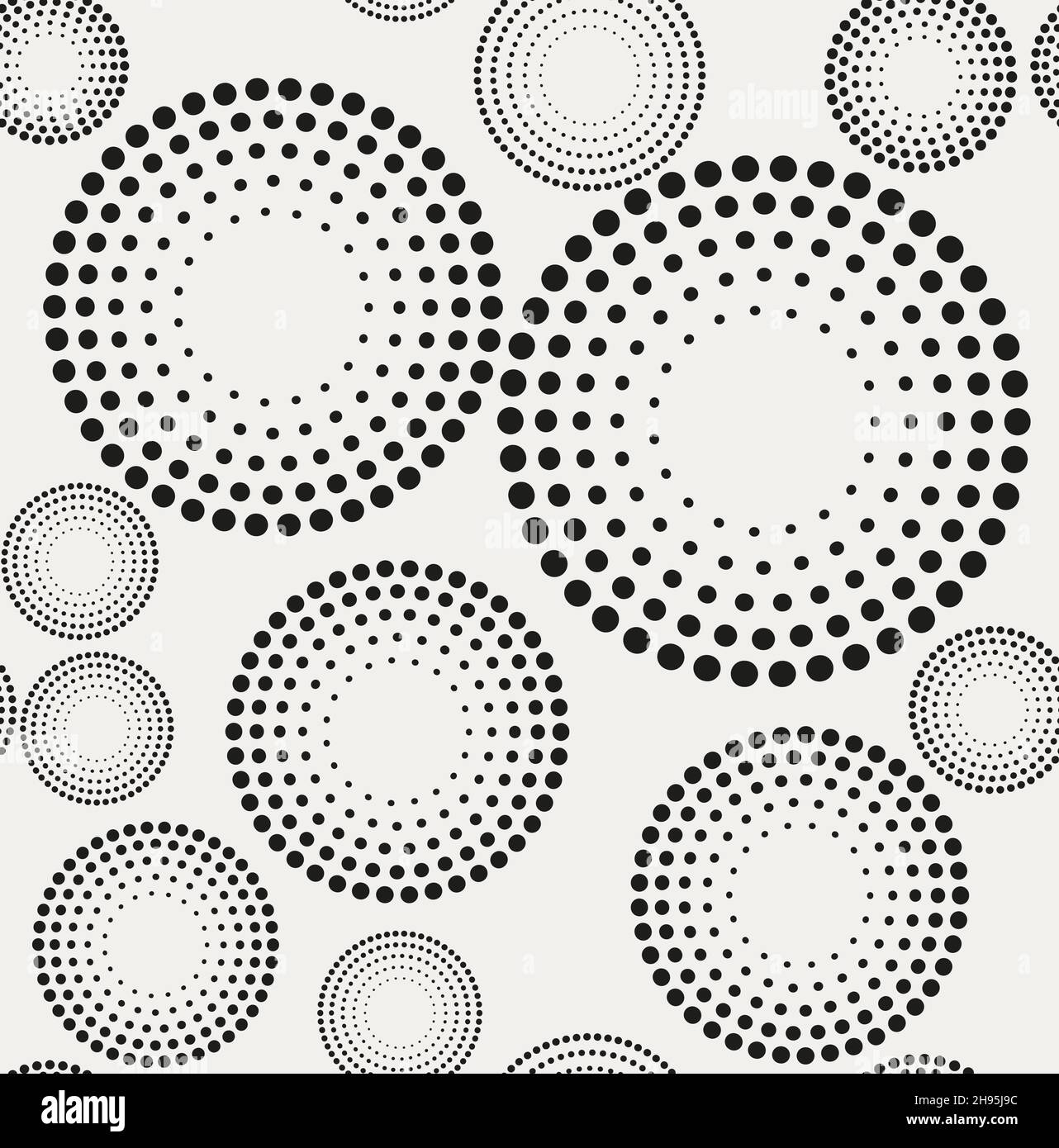 Geometric seamless pattern with circles, stripes, dots. Pattern for ...