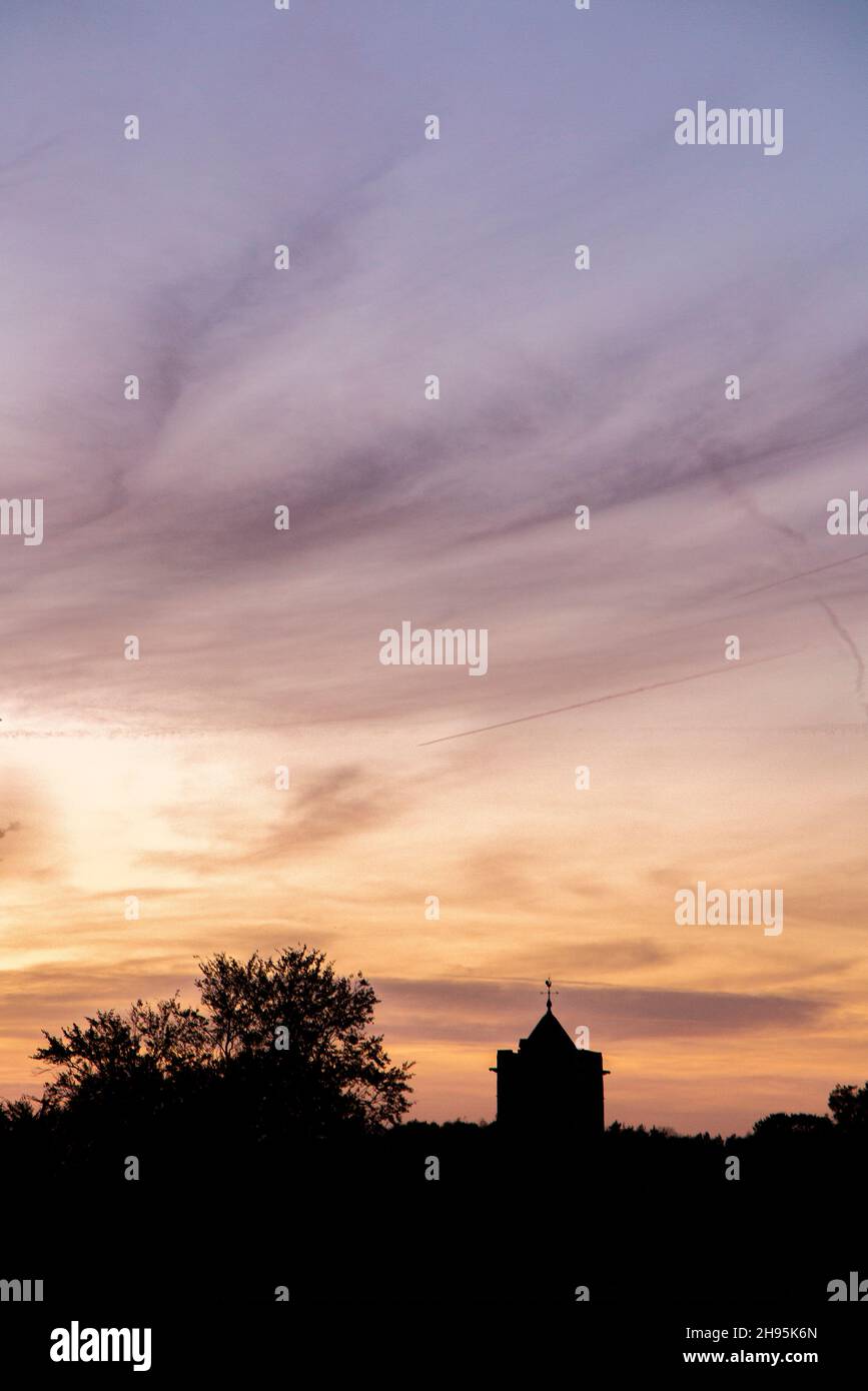 St Giles Chruch in Shipbourne, Kent, England at sunset Stock Photo - Alamy