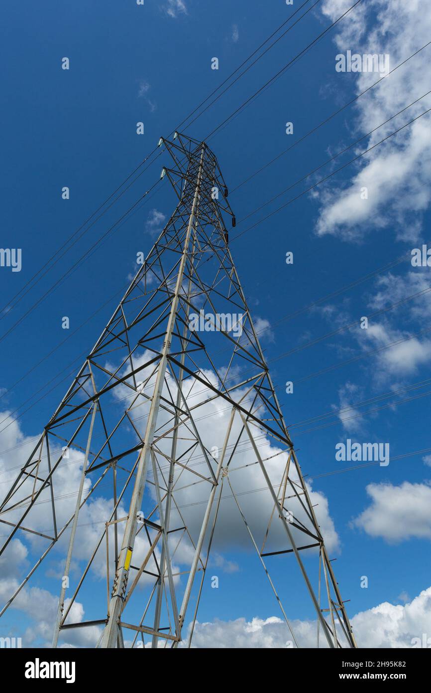 Electric pylons background hi-res stock photography and images - Alamy