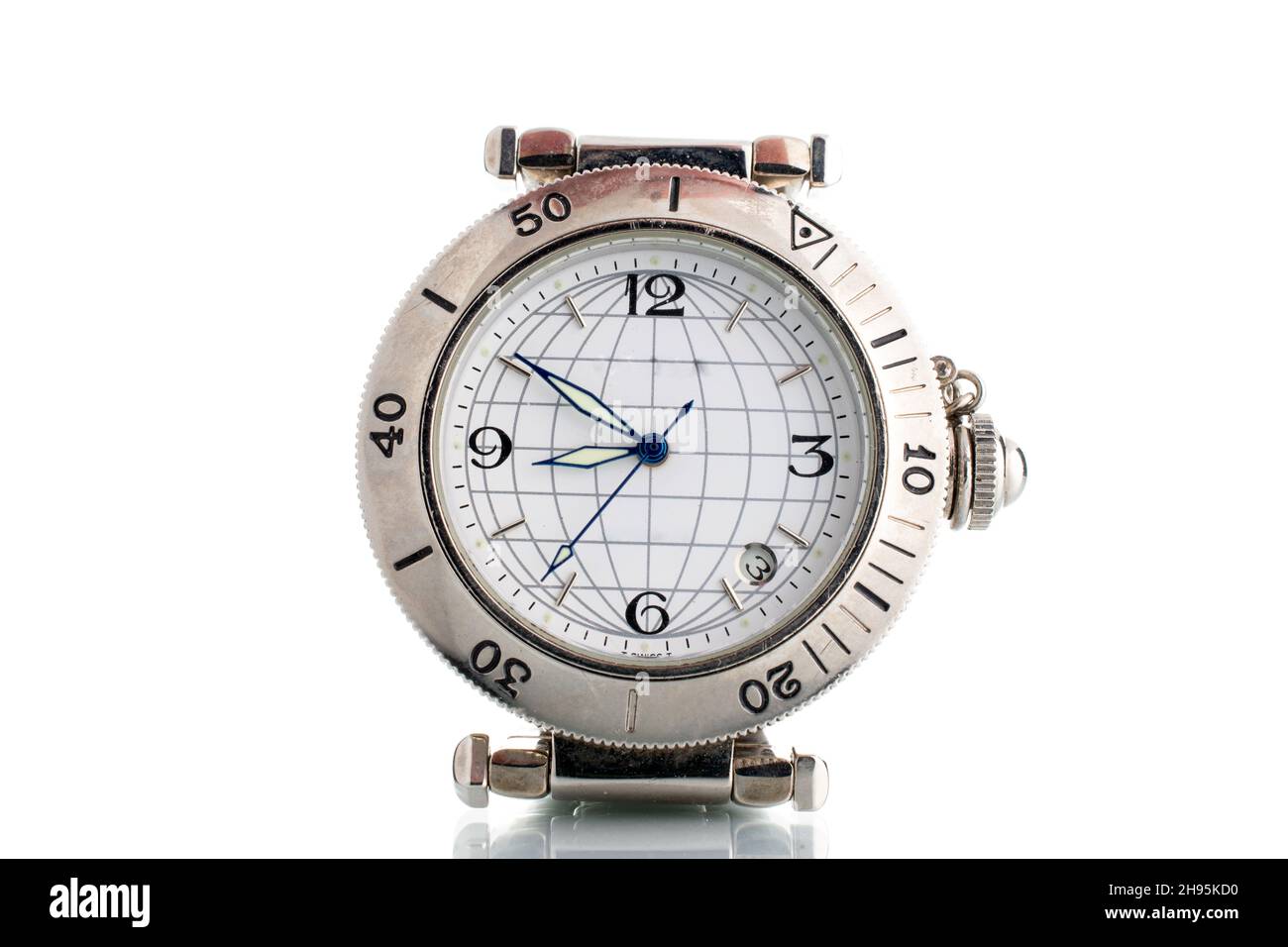 One wrist men's watch, close-up, isolated on white Stock Photo - Alamy