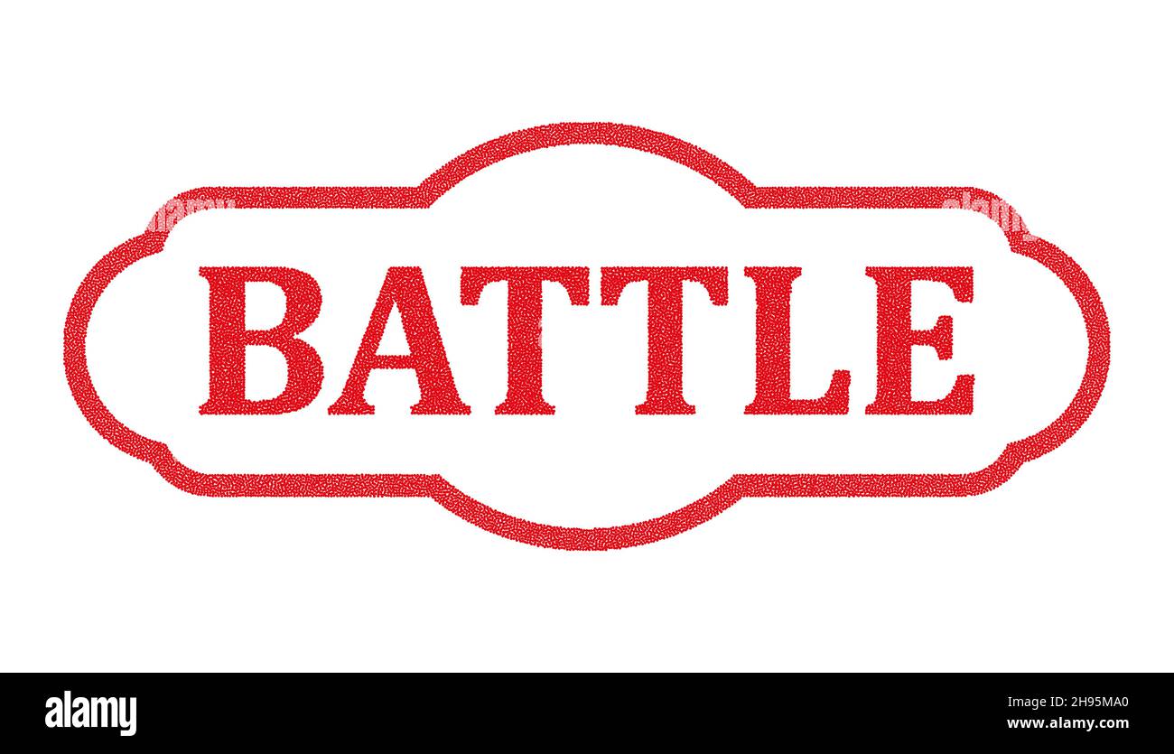 Battle Rubber Stamp. Red Battle Stamp Seal Vector on white, vector ...
