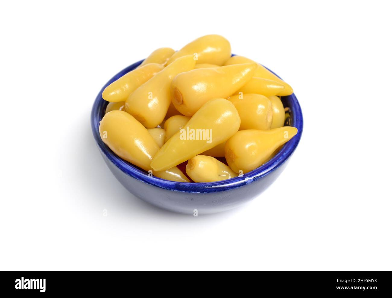 Hot turkish pepper in a bowl on a white background Stock Photo - Alamy