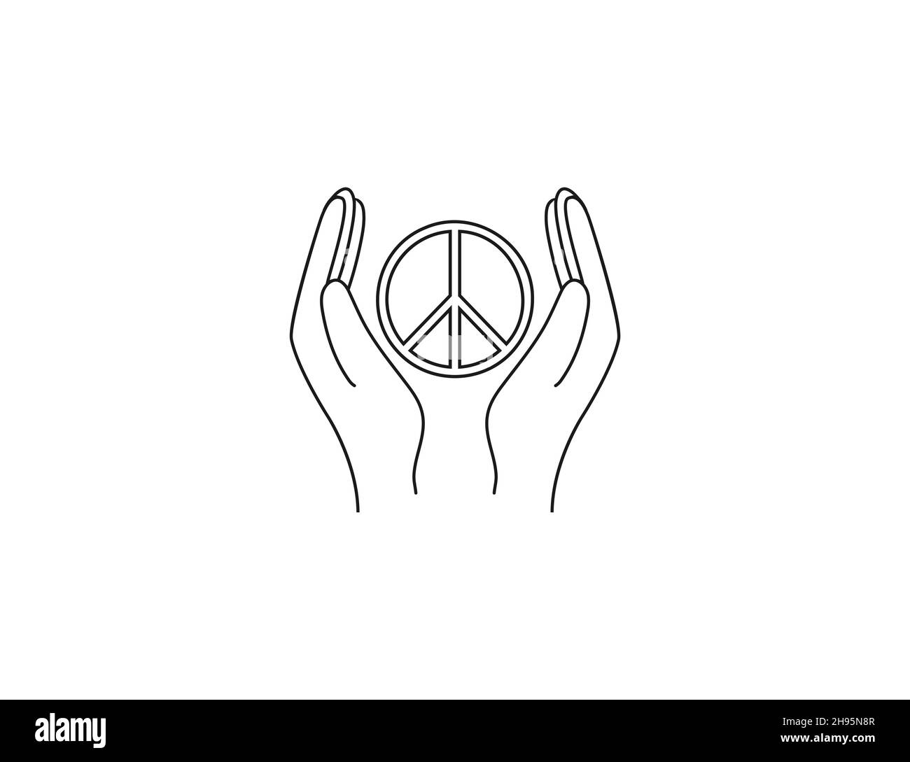 Vector illustration. Flat design. Gesture hand peace icon Stock Vector ...