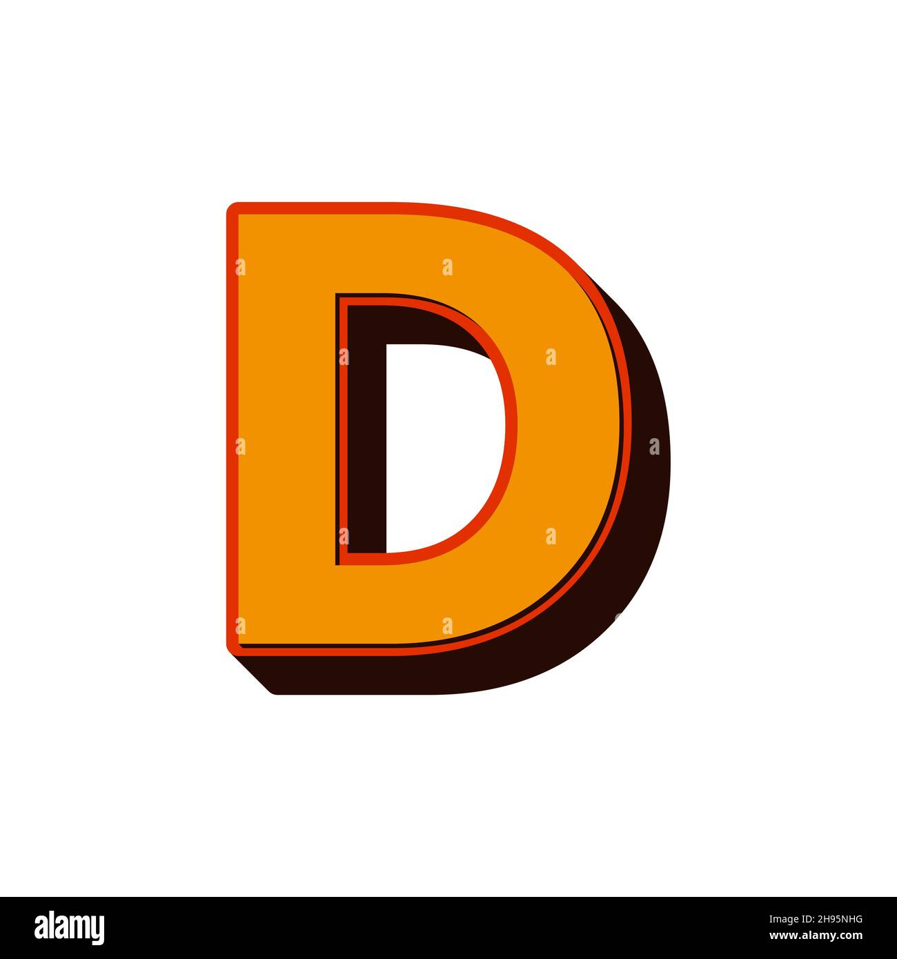 Vector Retro 3D Font with shadow LETTER Stock Vector Image & Art - Alamy