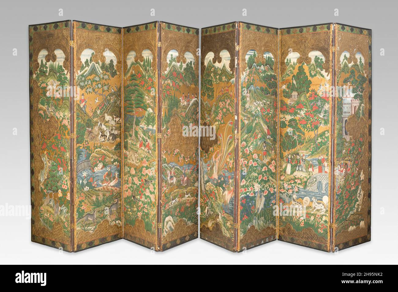 Folding Screen (Biombo), China, 17th century Stock Photo - Alamy