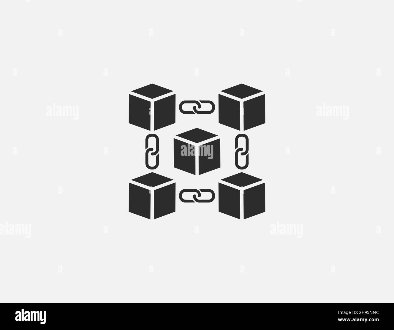Vector illustration. Flat design. Blockchain network icon Stock Vector ...