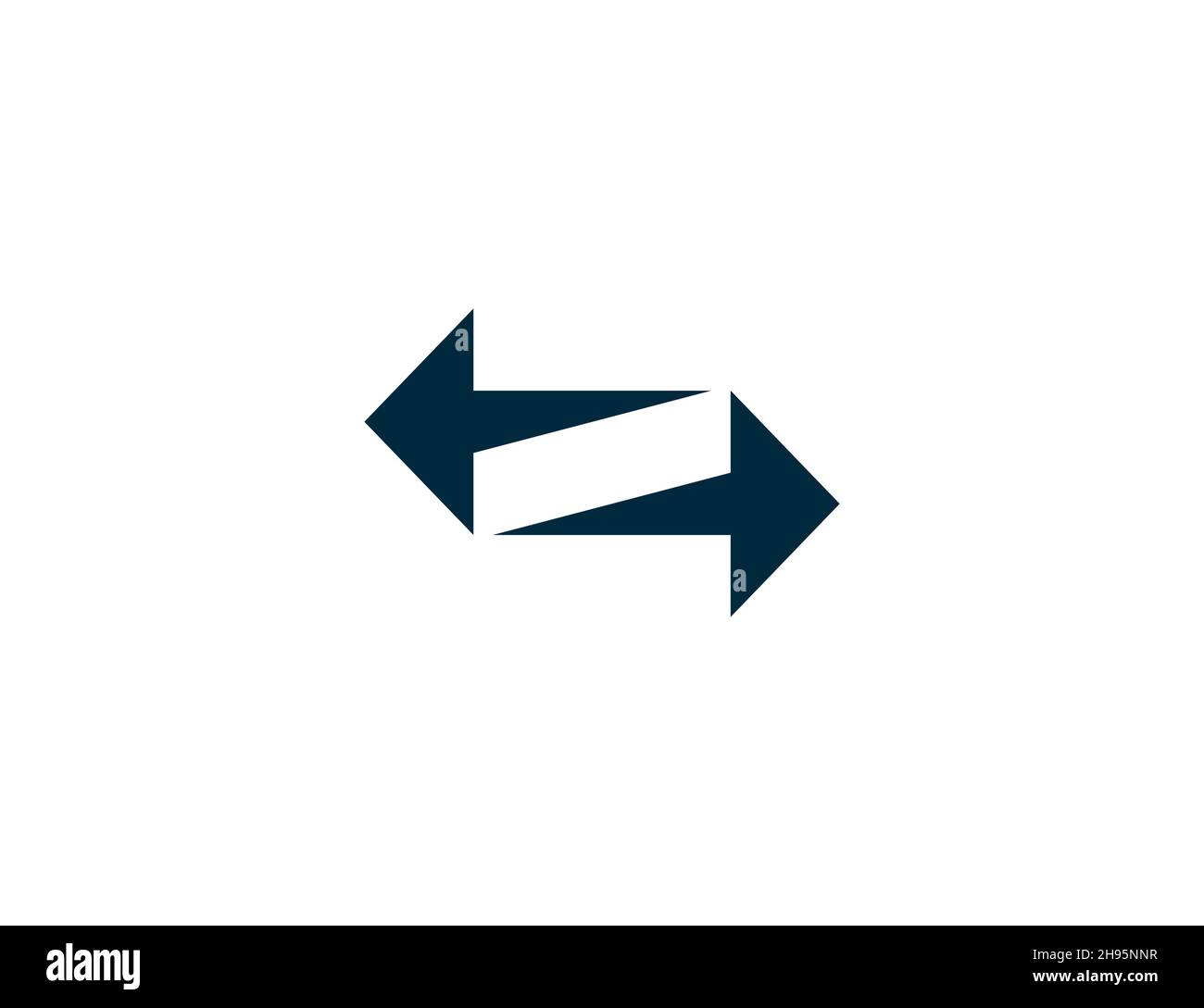 Vector illustration. Flat design. Arrow, two way direction icon Stock ...