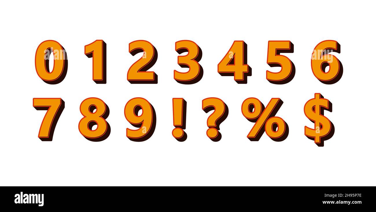 VECTOR 3D FONT NUMBERS ON WHITE BACKGROUND Stock Vector Image & Art - Alamy